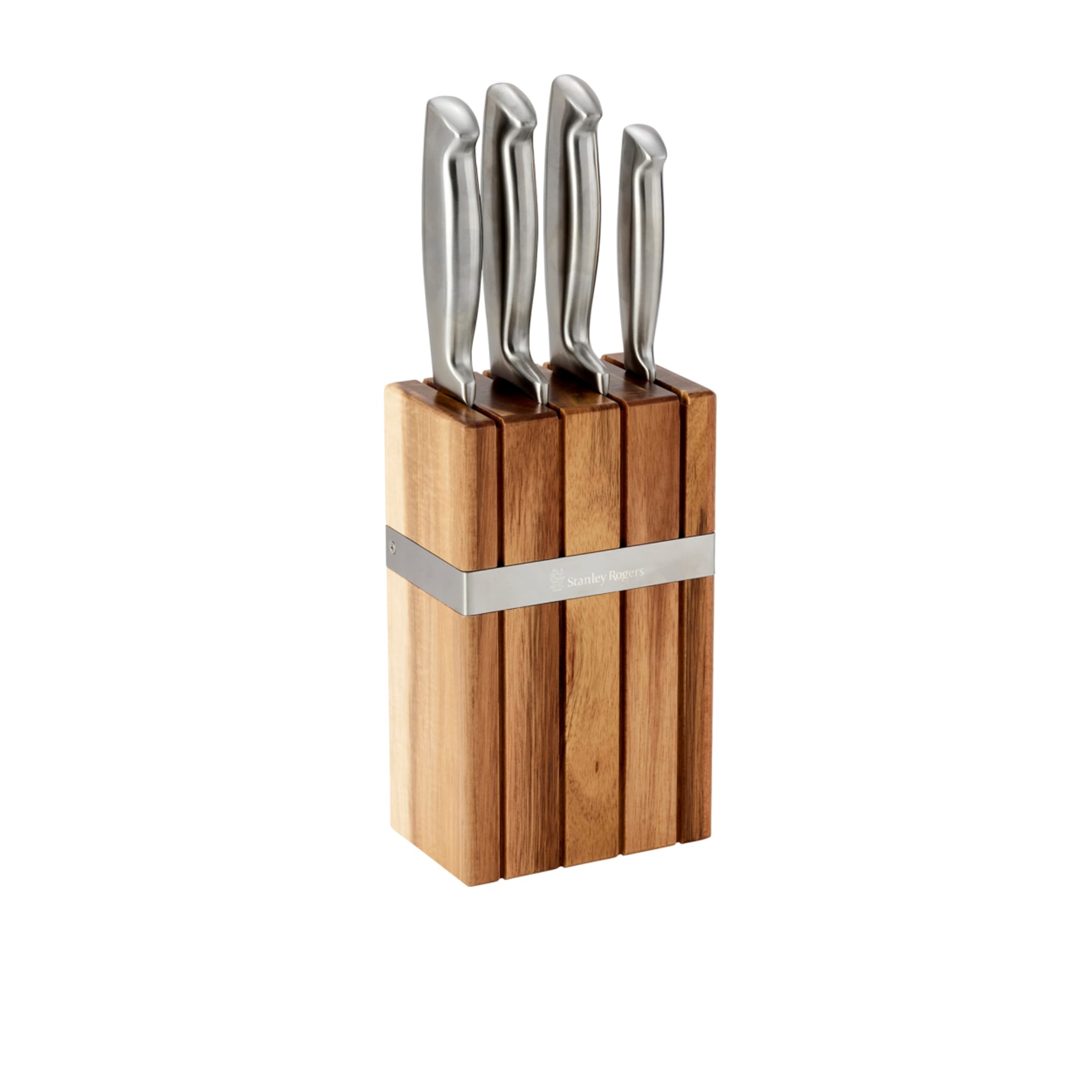 Stanley Rogers 5pc Banded Stripe Knife Block Set | Kitchen Warehouse™
